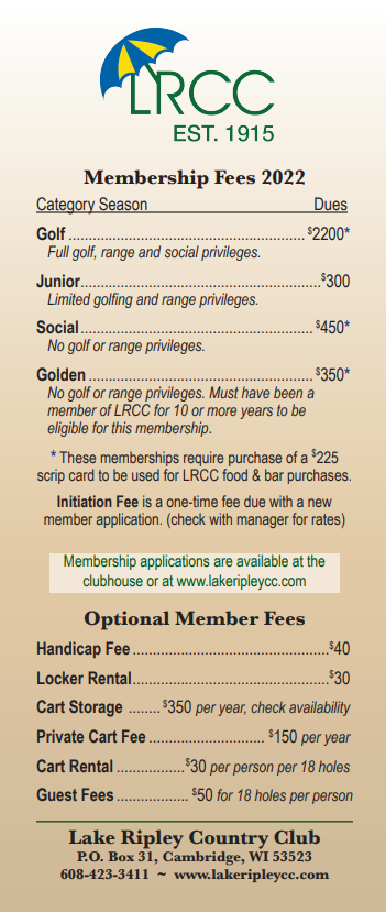 Membership | Lake Ripley Country Club
